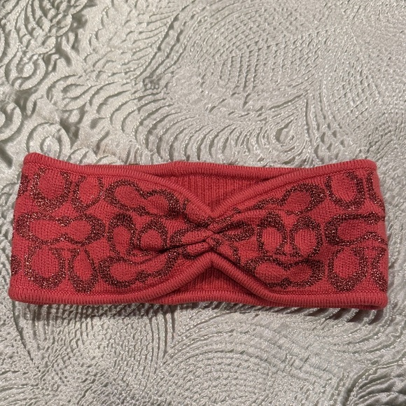 Coach | Accessories | Coach Pink And Brown Patterned Headband | Poshmark
